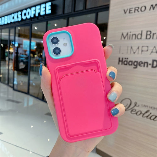 Dual Color Silicone iPhone Case with Card Slot | Fonally