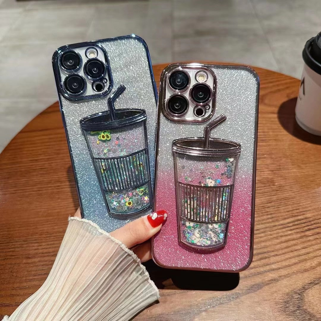 Electroplated Quicksand Cup Glitter Sheet iPhone Case