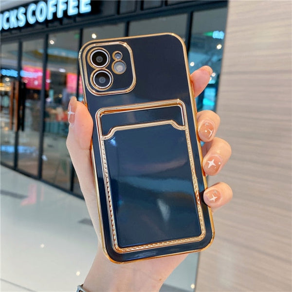 Electroplated iPhone Case with Card Slot | Fonally