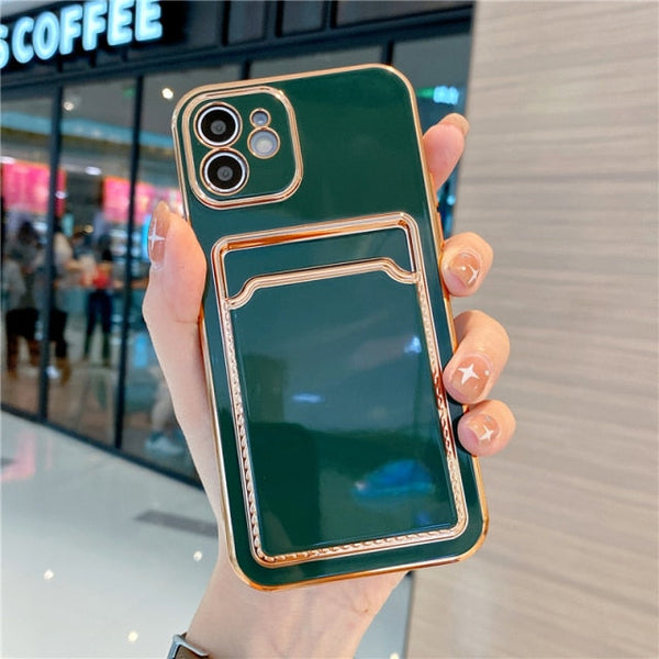 Electroplated iPhone Case with Card Slot | Fonally