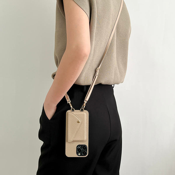 Shoulder Strap Leather Wallet iPhone Case